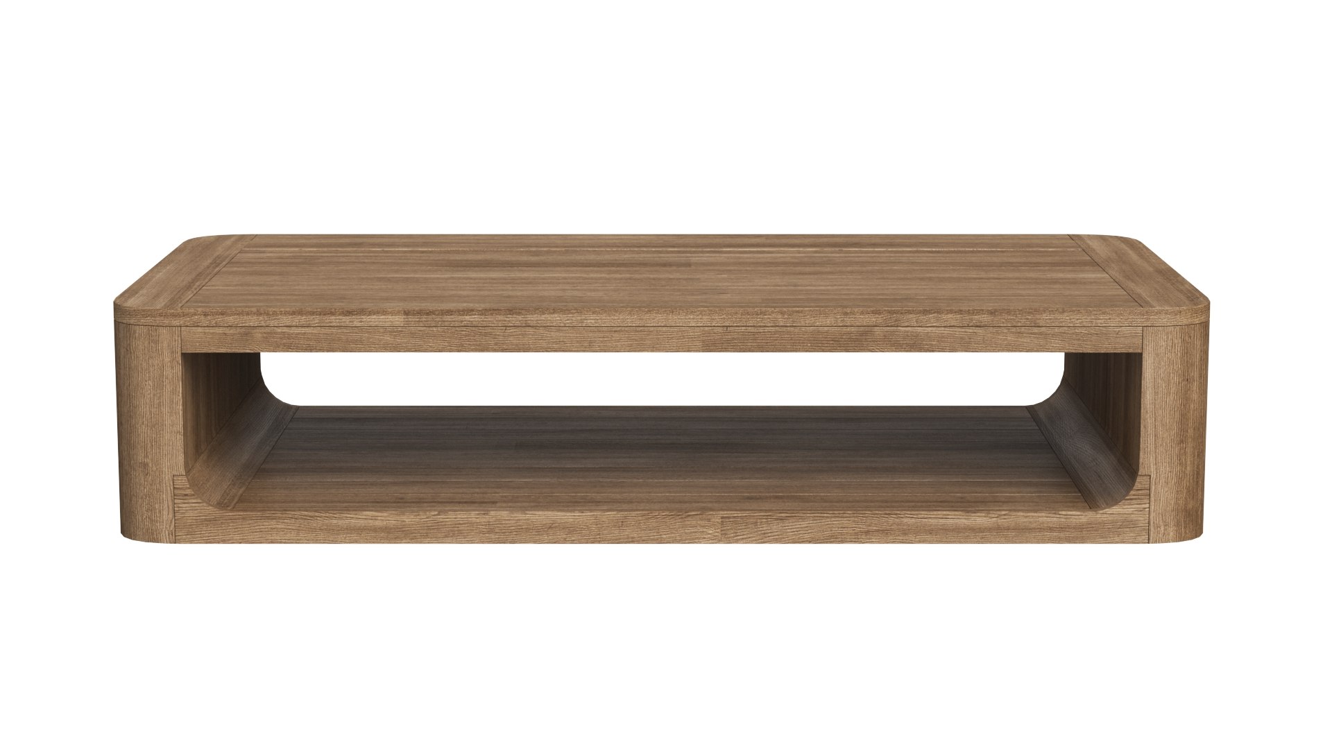 RH Oslo Open Teak Rectangular Coffee Table Model - TurboSquid 2156039
