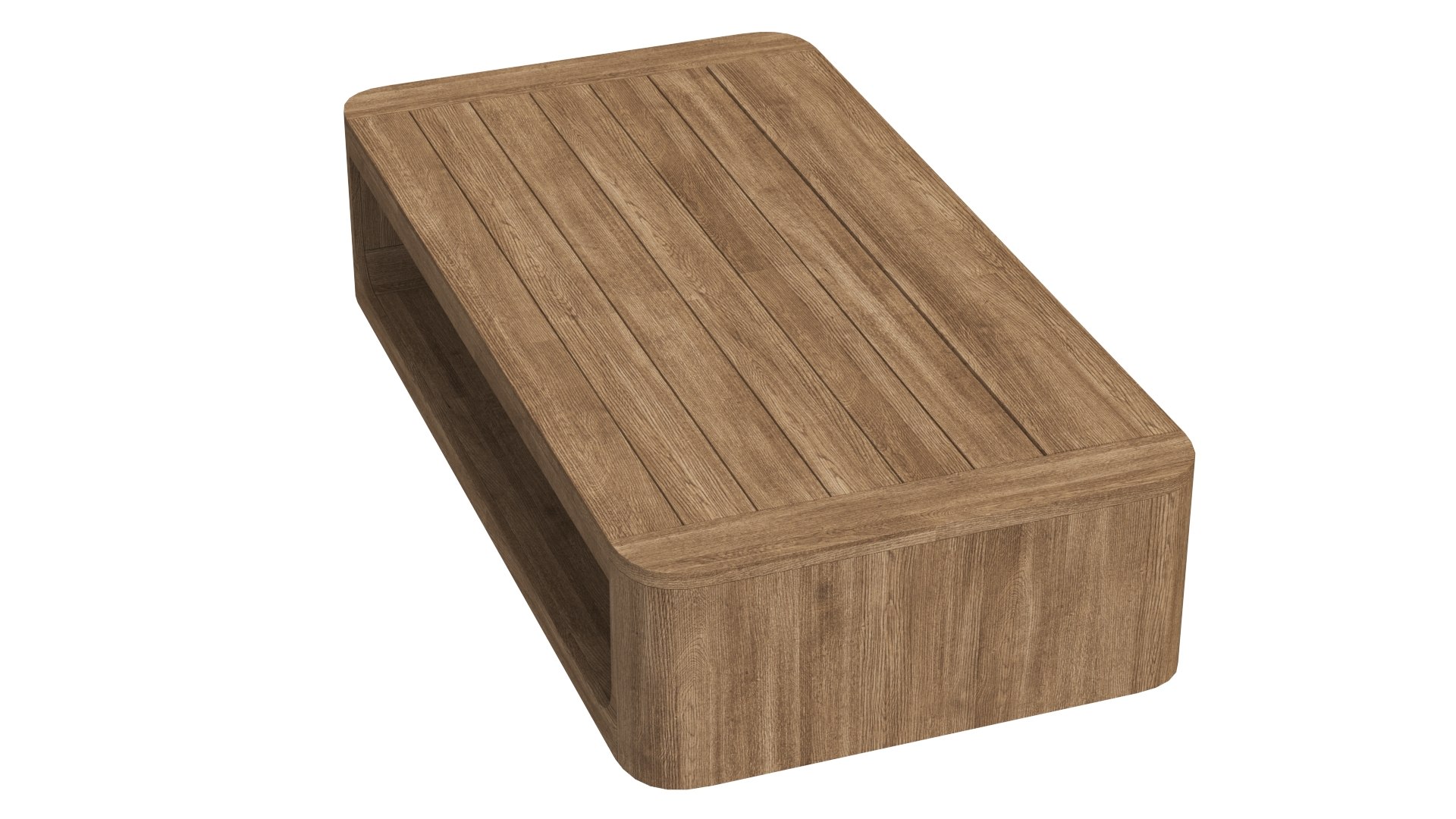 RH Oslo Open Teak Rectangular Coffee Table Model - TurboSquid 2156039