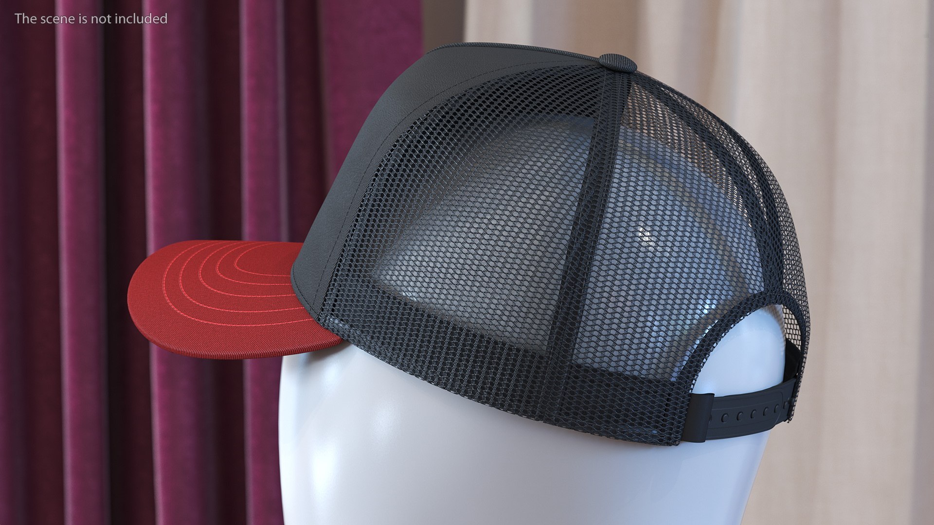 3D Model Trucker Cap Your Brand Black - TurboSquid 1908699