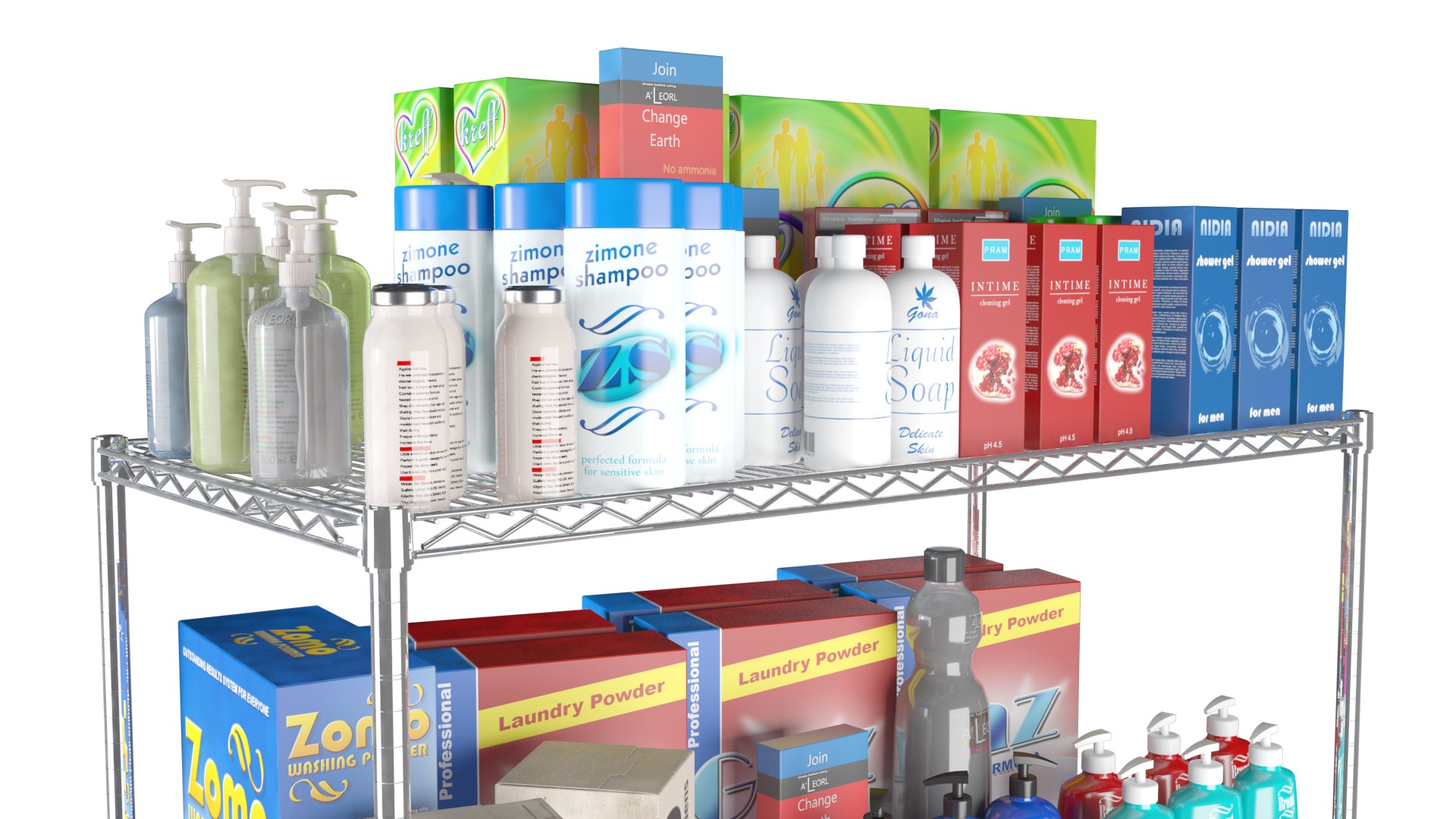 Rack for shop with goods 3D model - TurboSquid 1834777