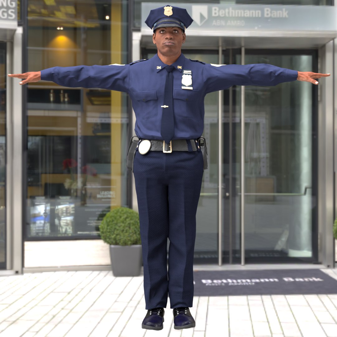 Rigged Police Character Model - TurboSquid 1604541