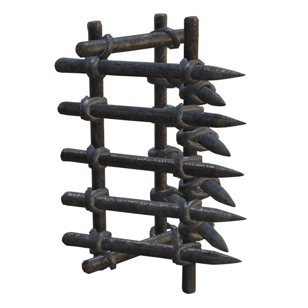 3D Model Low Poly Medieval Spiked Fence 3D Model - TurboSquid 2300111