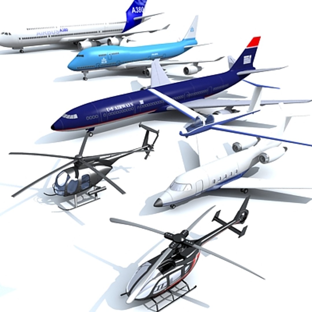 Aircraft Pack Jet Helicopters 3ds