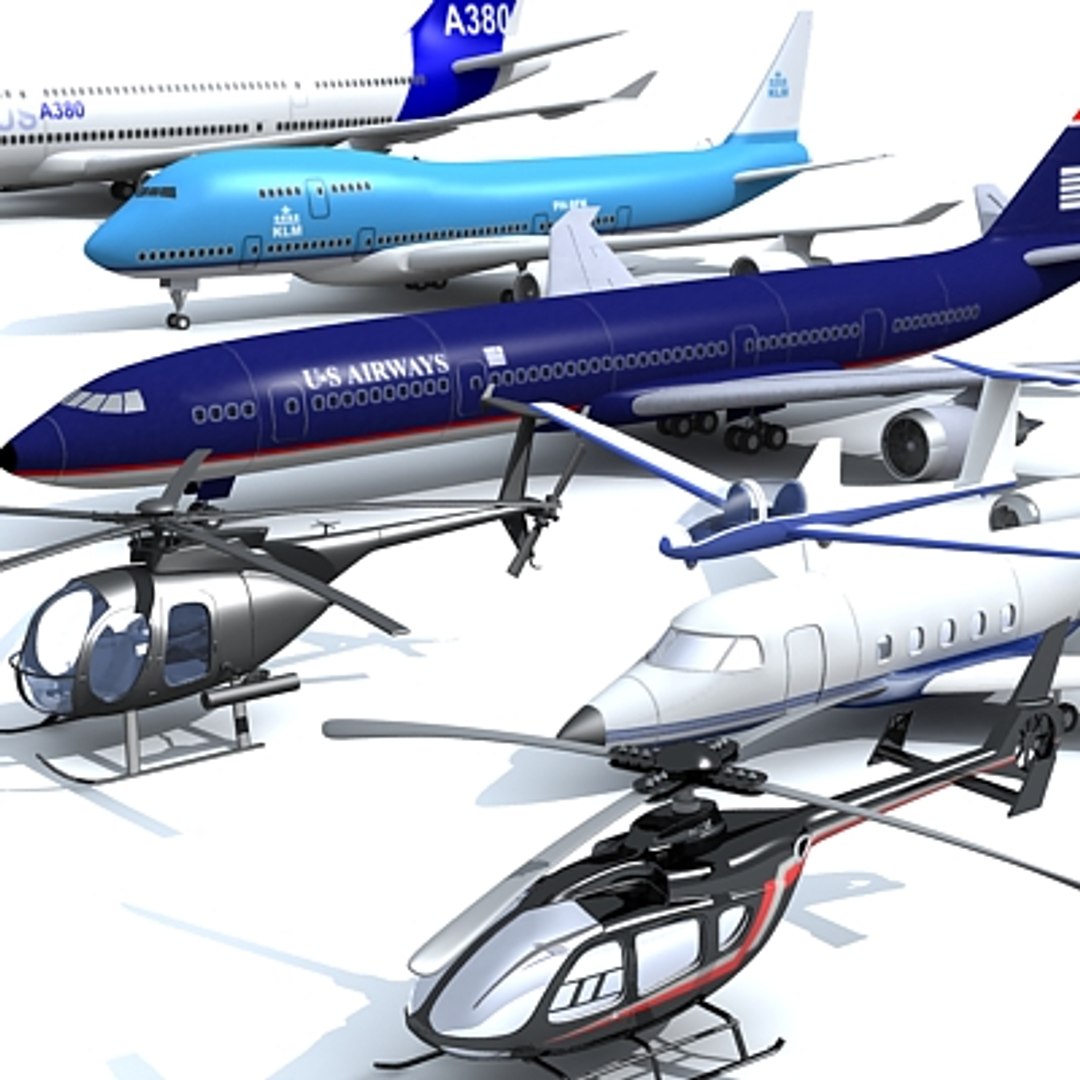 Aircraft Pack Jet Helicopters 3ds