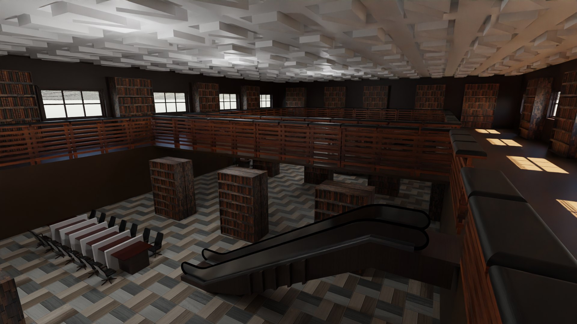 Library Interior - Bookstore 3D Model - TurboSquid 2160967