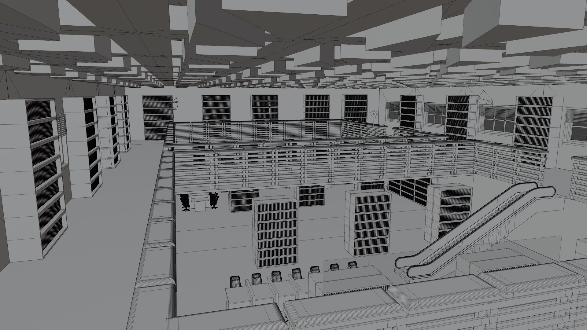 Library Interior - Bookstore 3D Model - TurboSquid 2160967