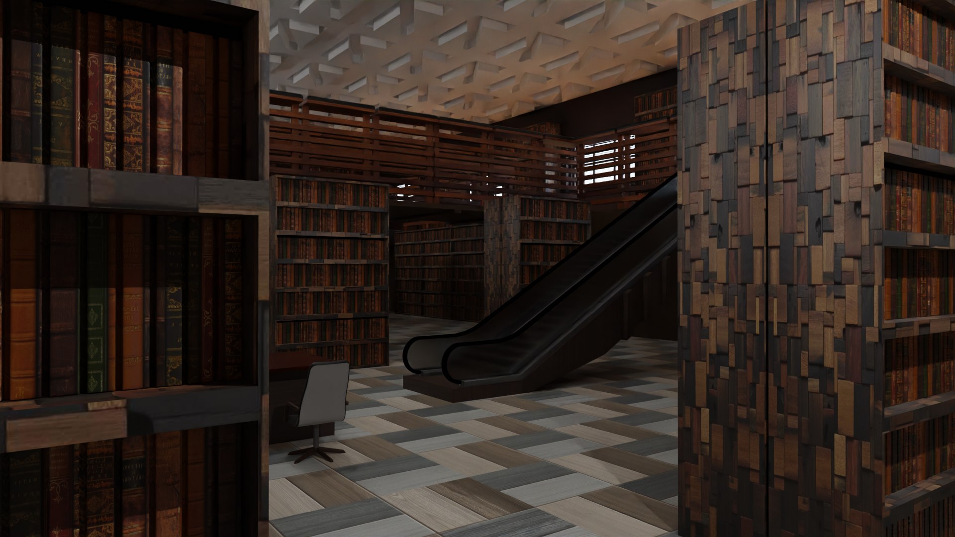 Library Interior - Bookstore 3D Model - TurboSquid 2160967