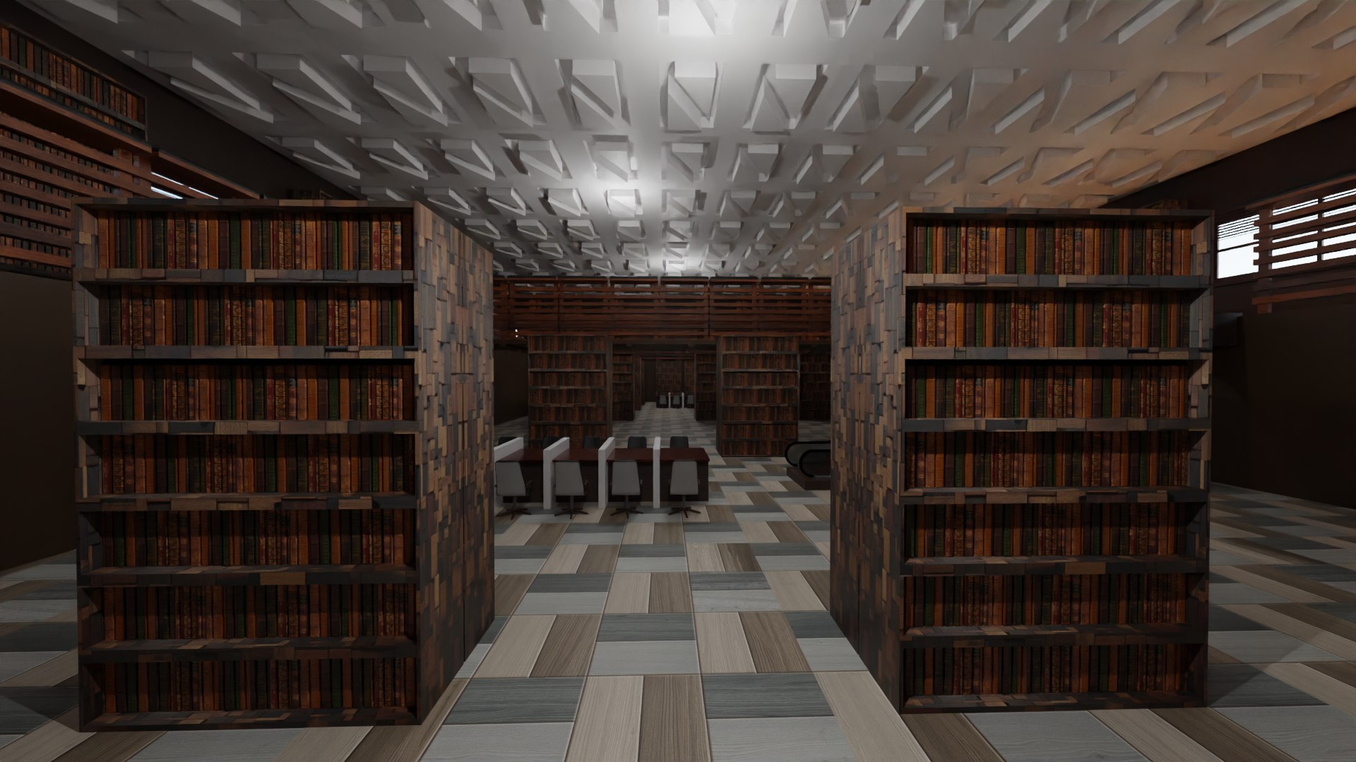 Library Interior - Bookstore 3D Model - TurboSquid 2160967