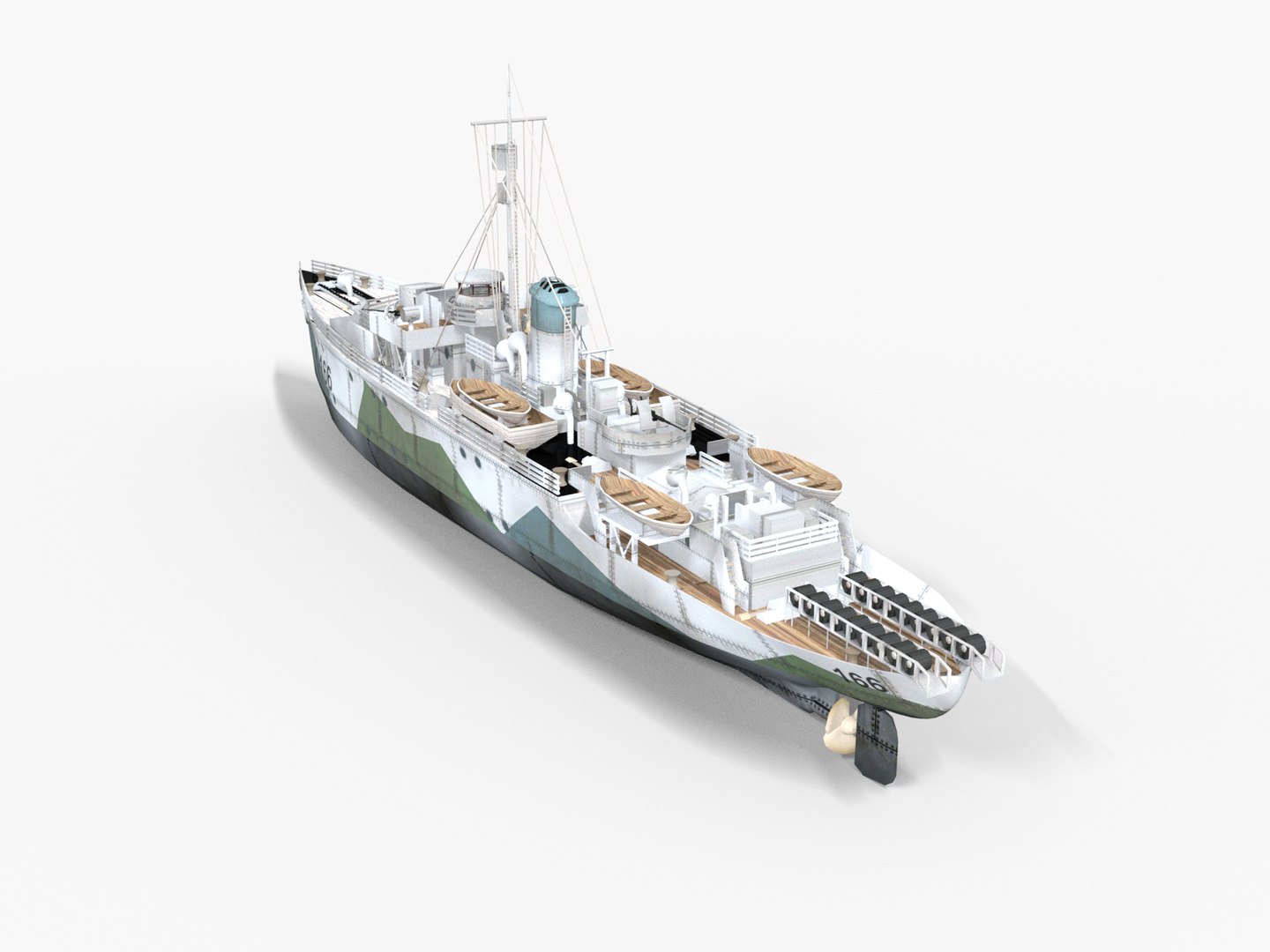 HMCS Snowberry K-166 Ship Low-poly 3D Model 3D Model - TurboSquid 2354771
