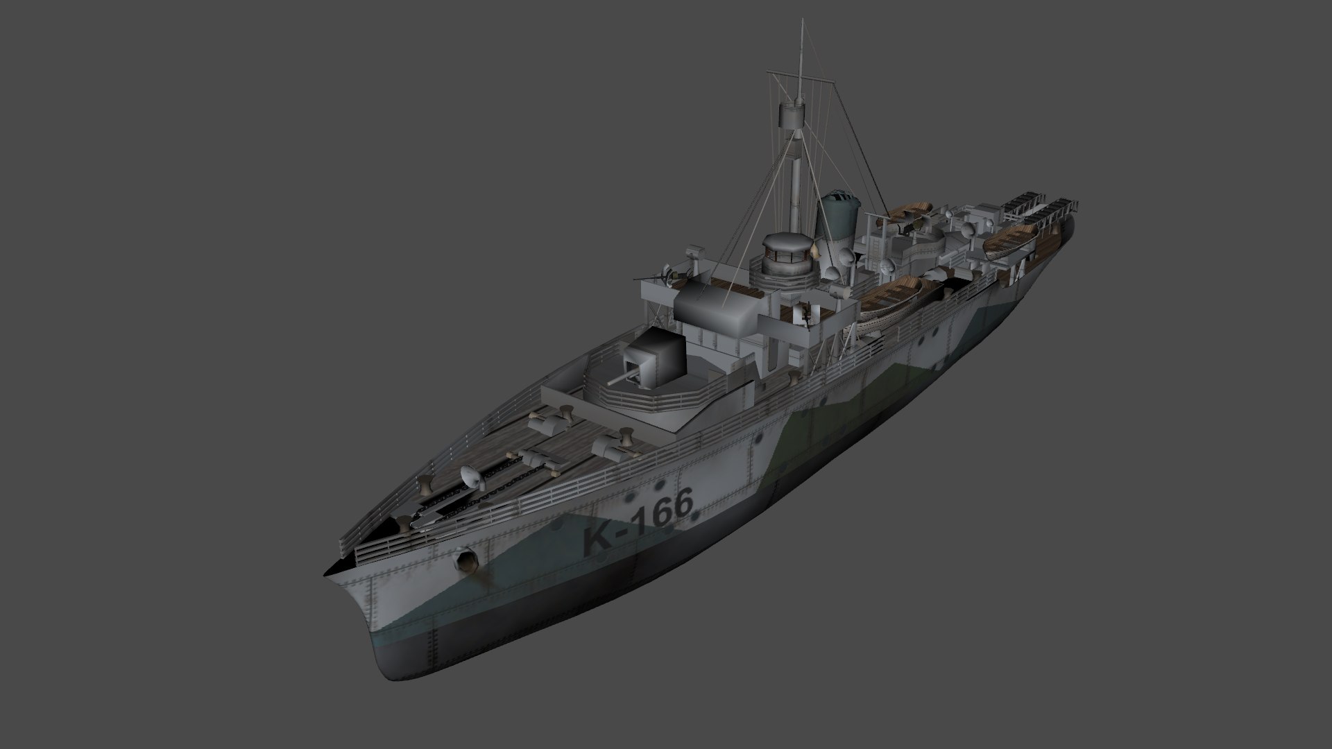 HMCS Snowberry K-166 Ship Low-poly 3D Model 3D Model - TurboSquid 2354771