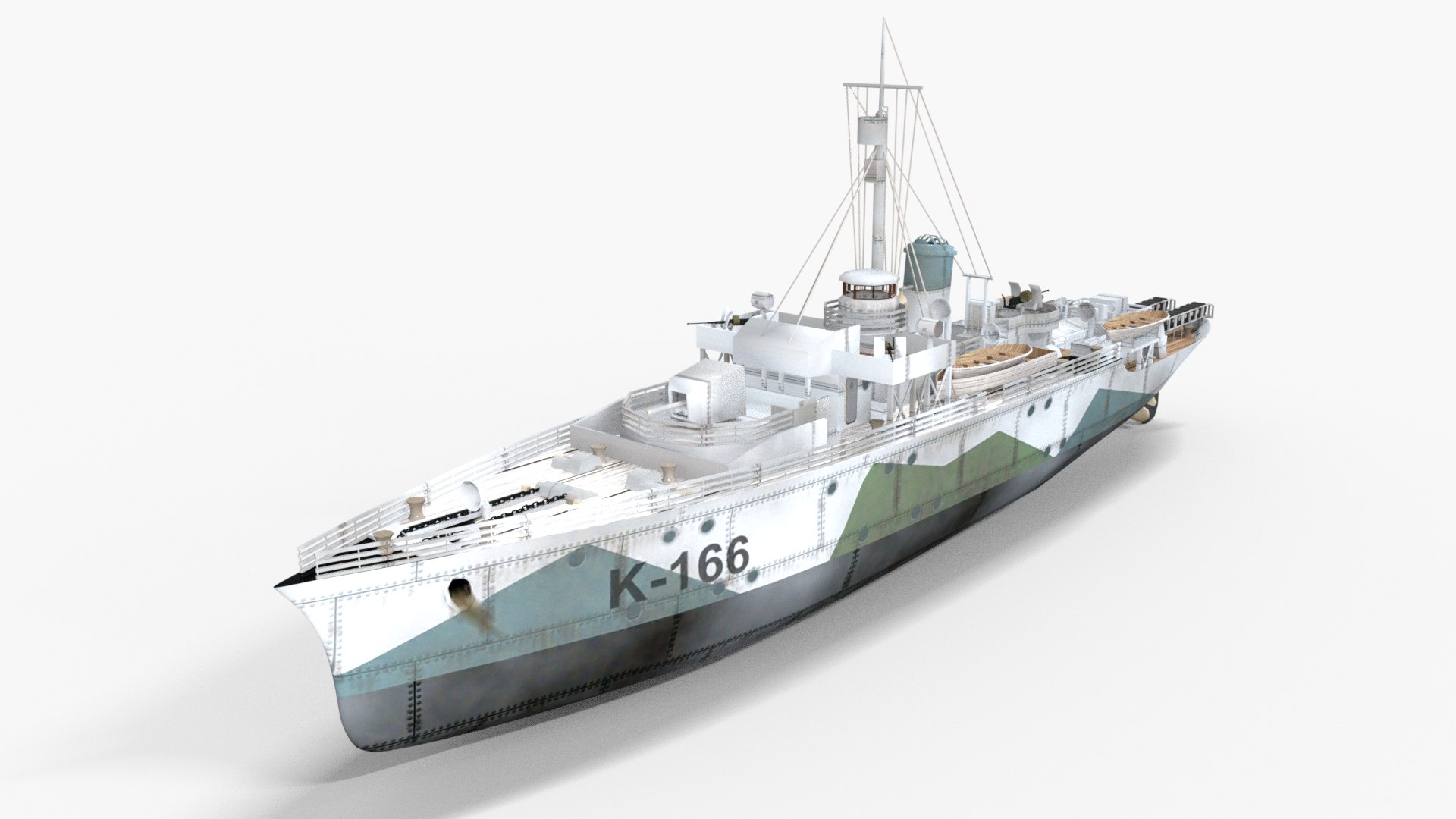 HMCS Snowberry K-166 Ship Low-poly 3D Model 3D Model - TurboSquid 2354771