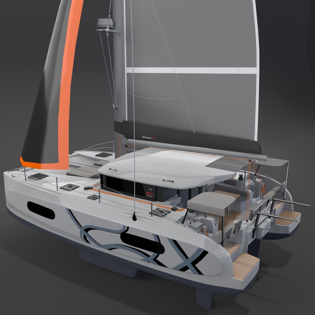Excess 11 3D Catamaran Model - TurboSquid 2122022