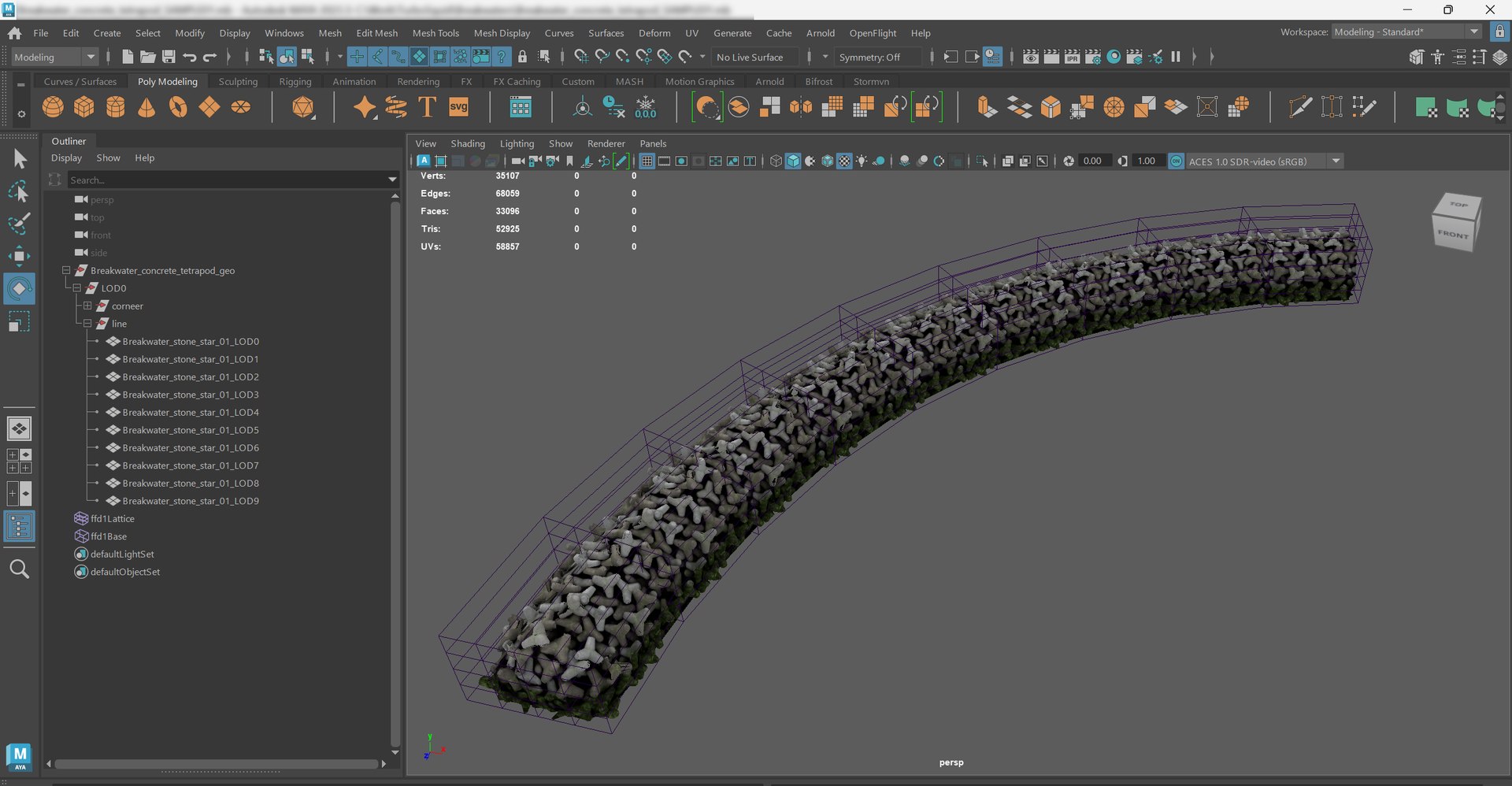 3D Model Breakwater Real-time - TurboSquid 2079618