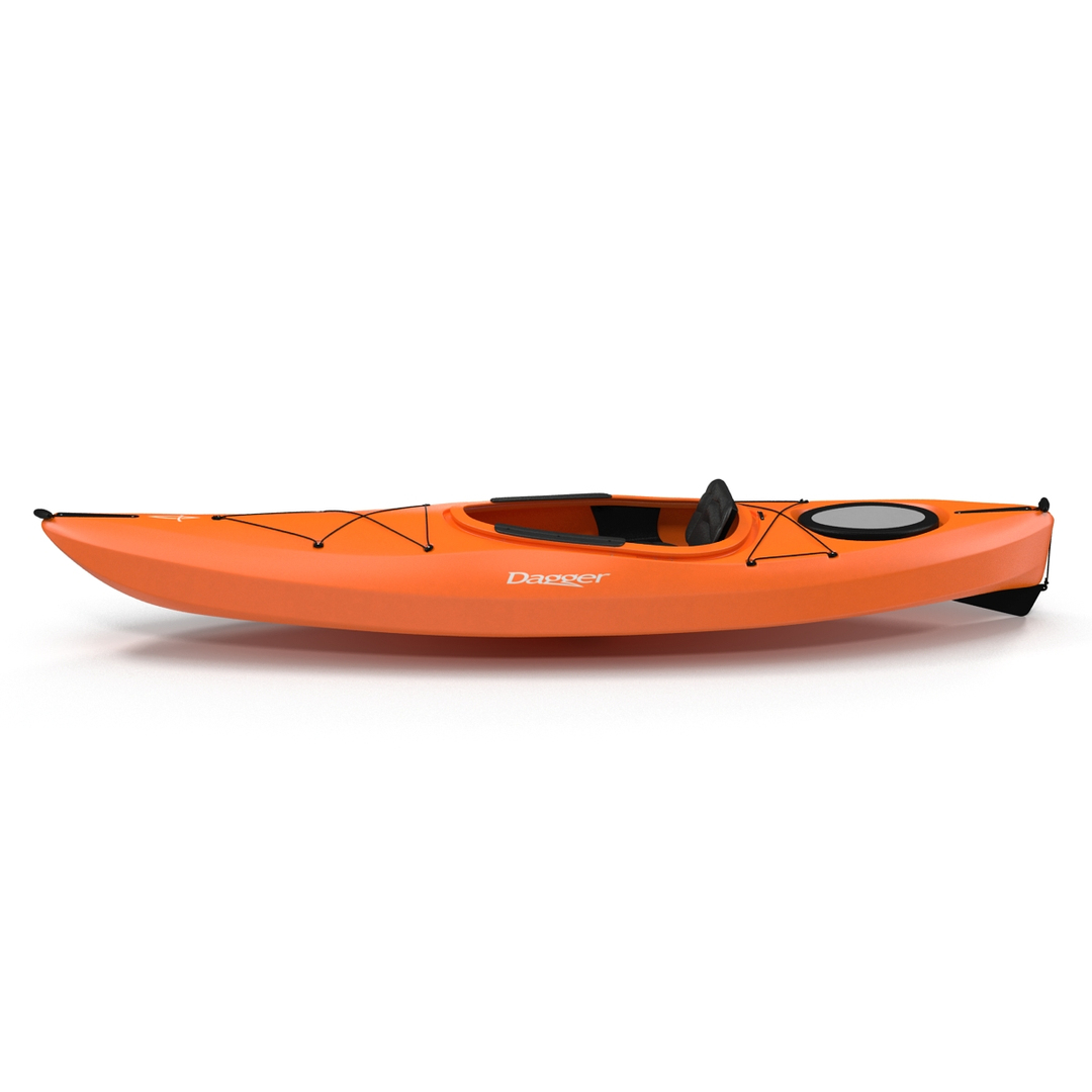 3d Kayak Orange Model