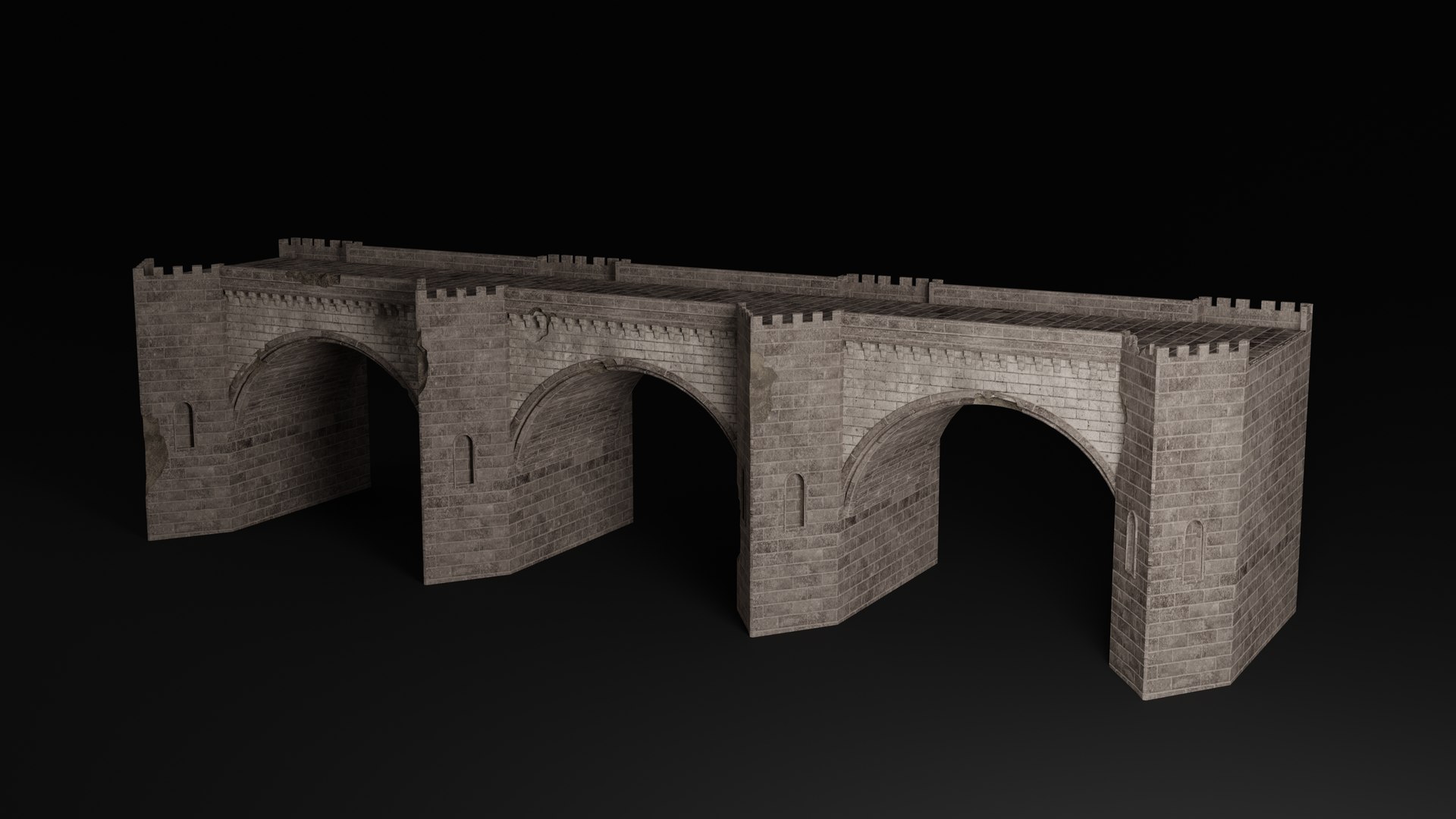 3D BRIDGE ROMAN GREEK ANCIENT ROAD RAIL TRACK OLD STONE COLLECTION ...