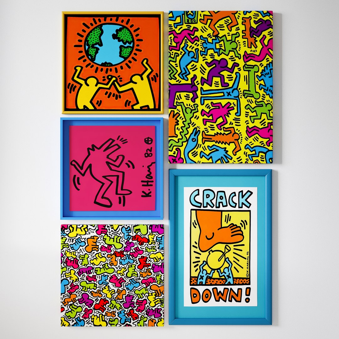 3D Model Painting Set Keith Haring - TurboSquid 1904641