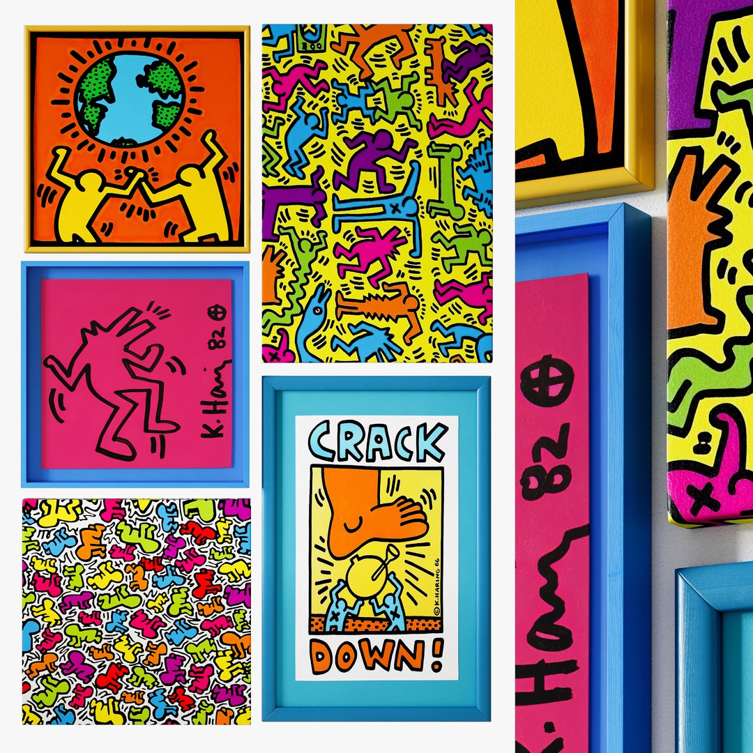 3D Model Painting Set Keith Haring - TurboSquid 1904641