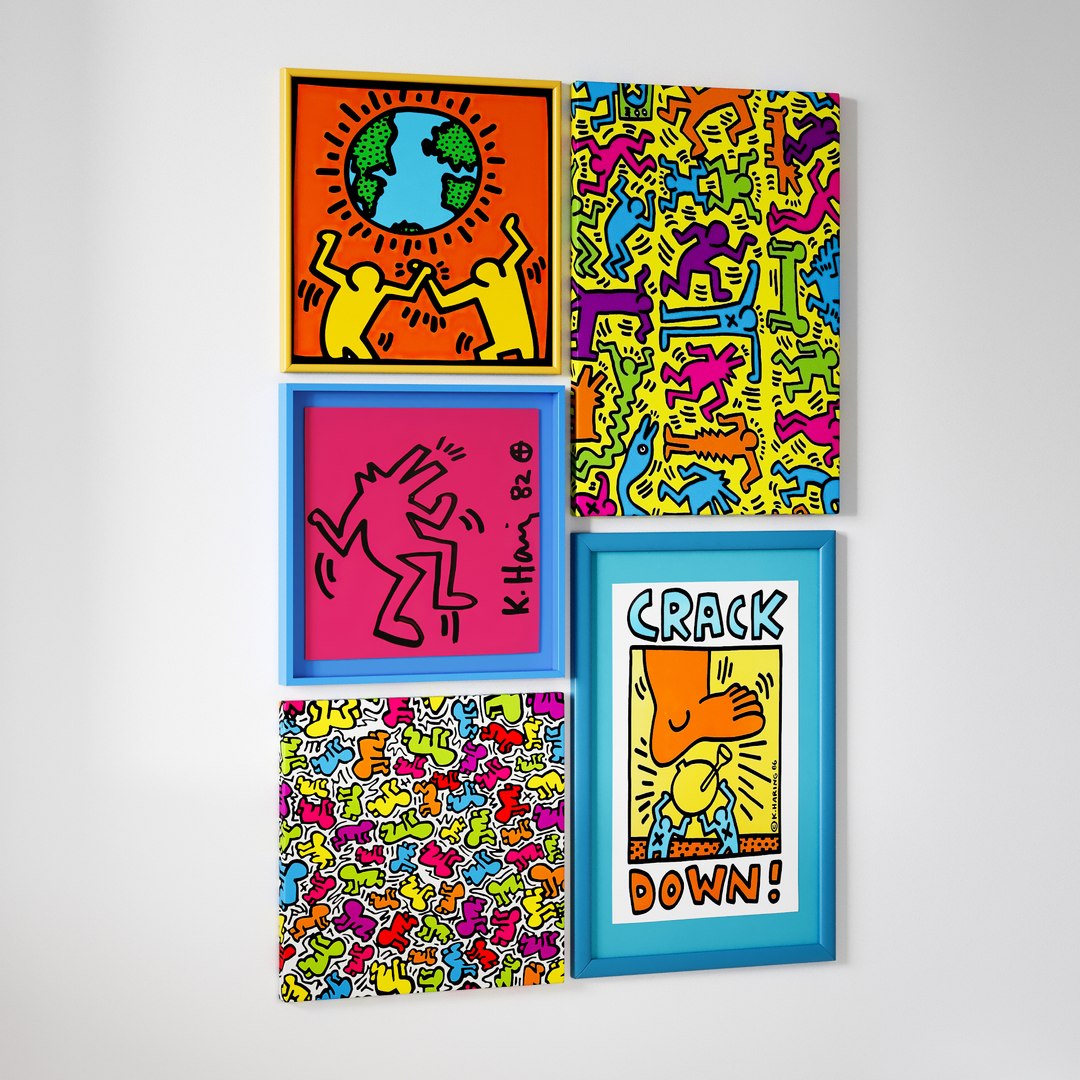 3D Model Painting Set Keith Haring - TurboSquid 1904641