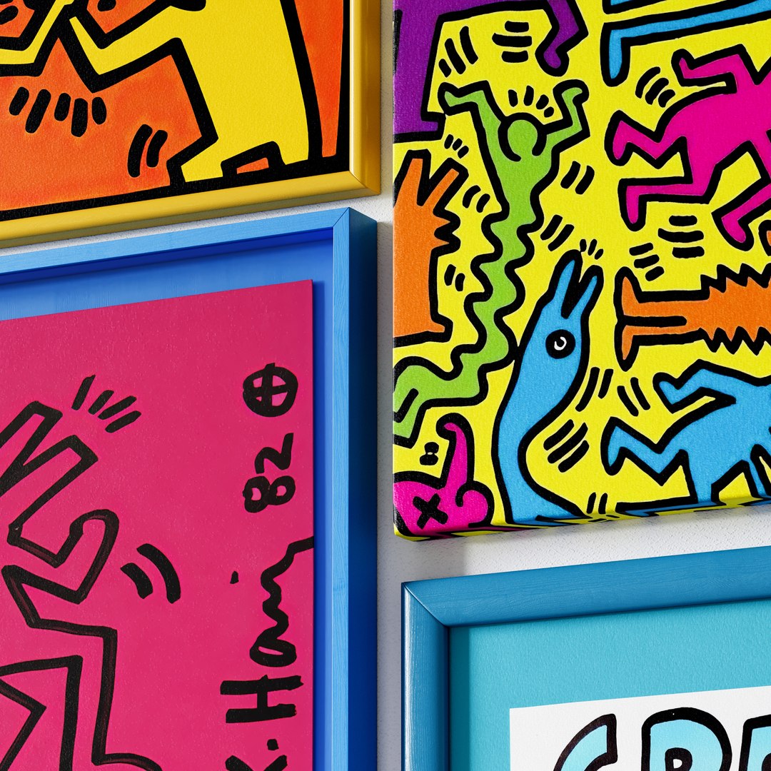 3D Model Painting Set Keith Haring - TurboSquid 1904641