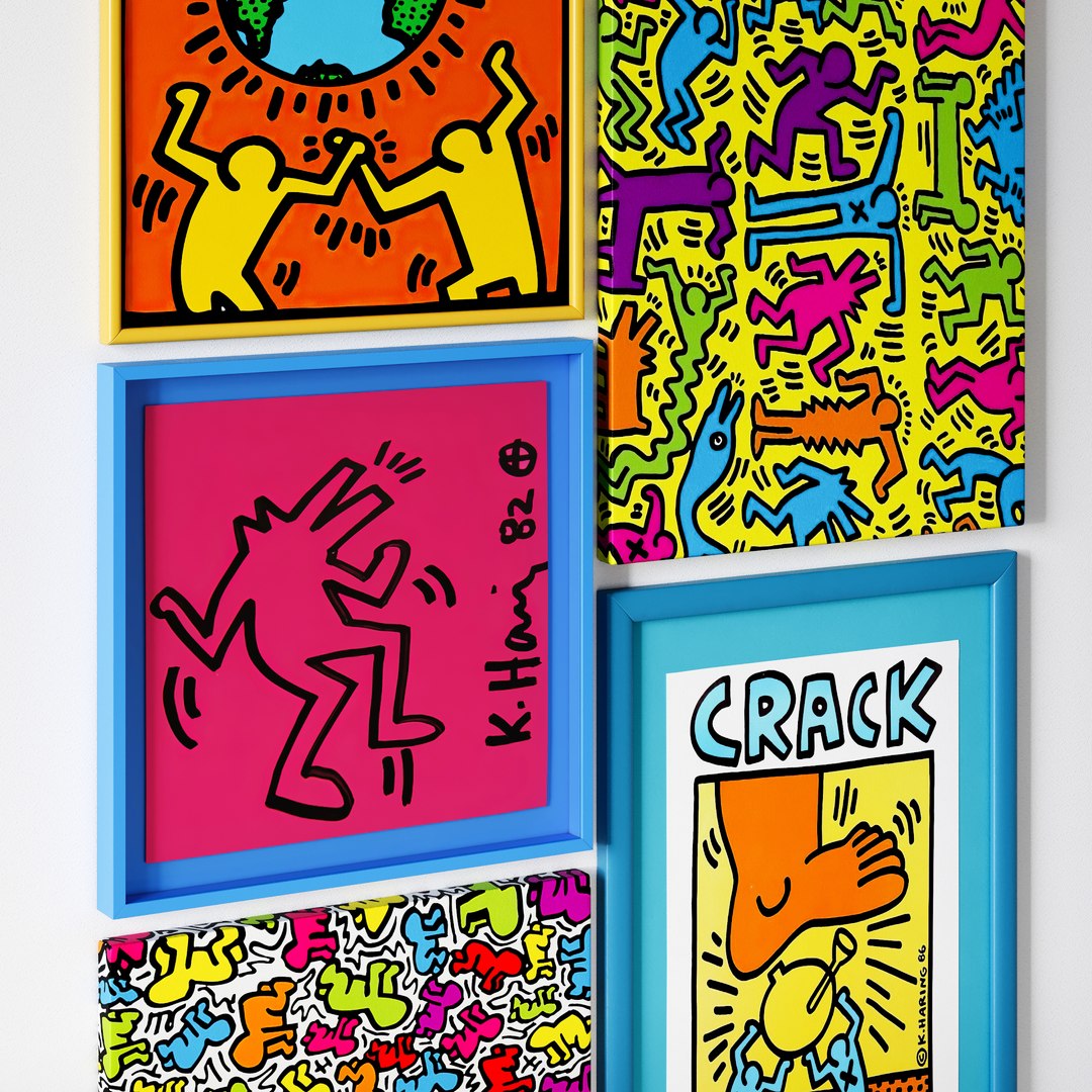 3D Model Painting Set Keith Haring - TurboSquid 1904641