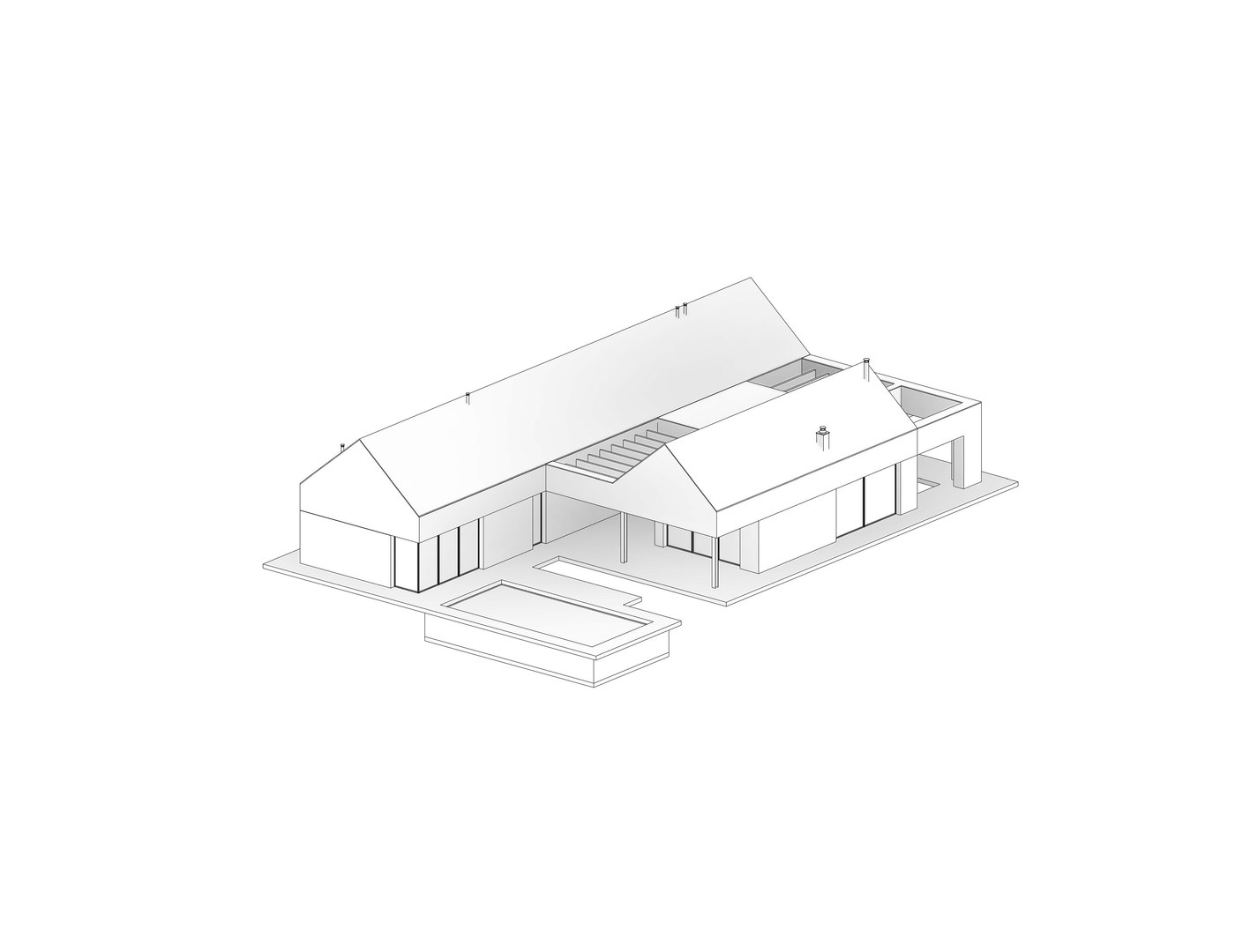 Family House 25 - Created With Fully Parametric Revit Families 3D Model ...