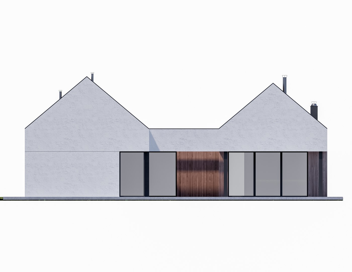 Family House 25 - Created With Fully Parametric Revit Families 3D Model ...