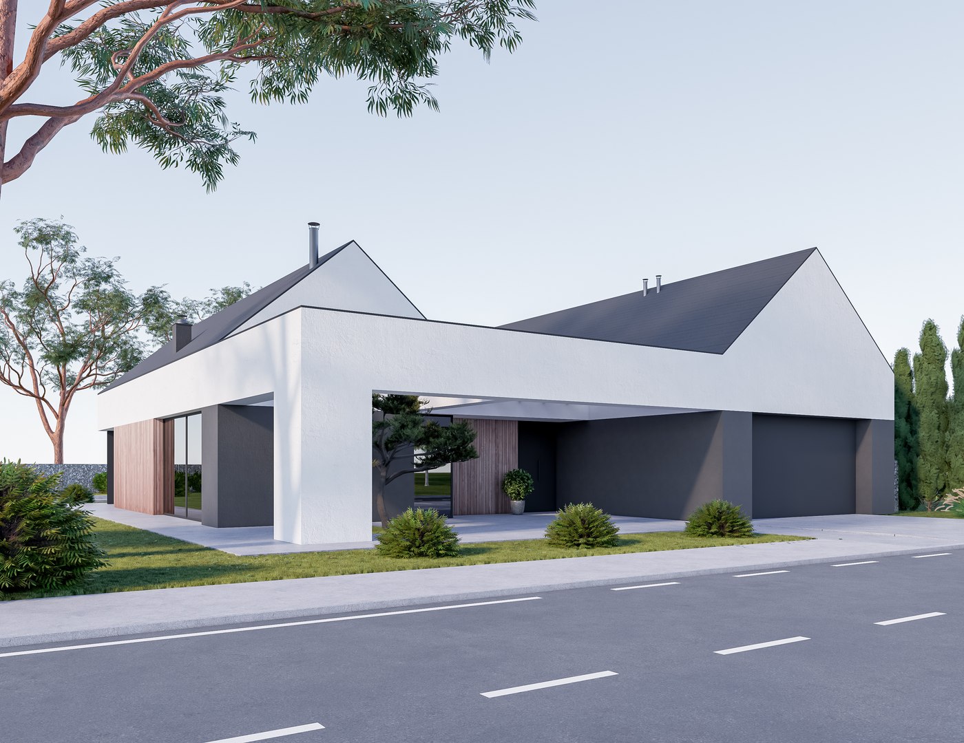 Family House 25 - Created With Fully Parametric Revit Families 3D Model ...