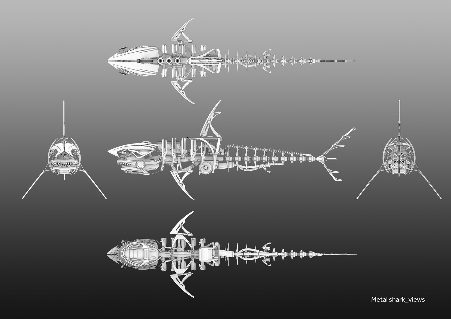 3D Metal Robot Shark - TurboSquid 1725060