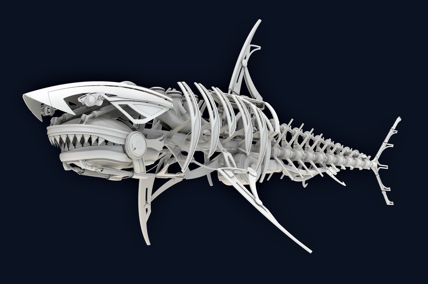 3D Metal Robot Shark - TurboSquid 1725060