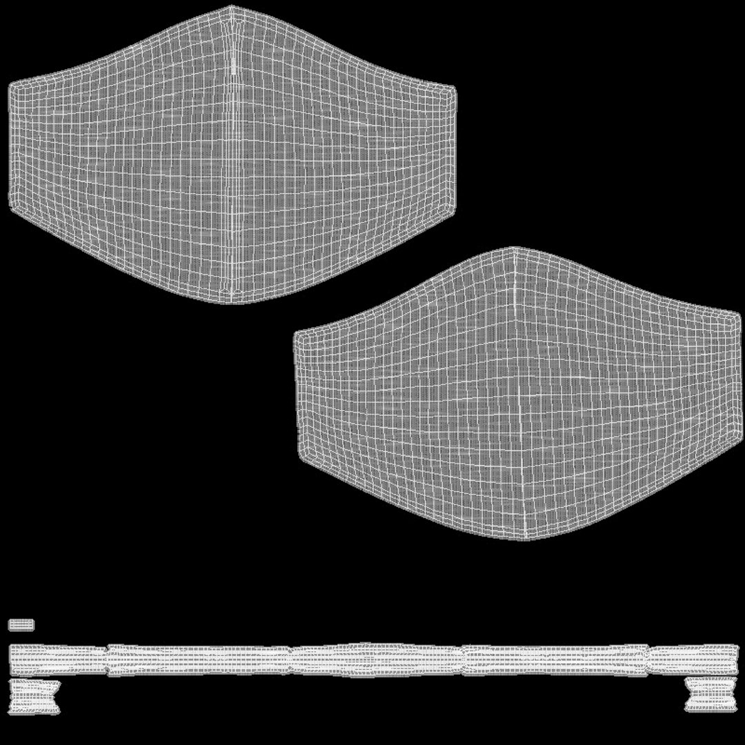 3D Fabric Face Mask - TurboSquid 1810352