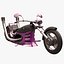 3d Model Chopper Purple Carbon