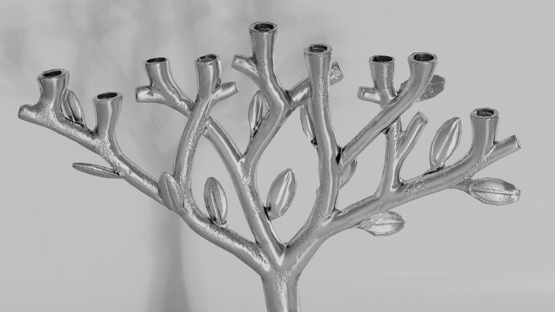 3D Model Hanukkah Menorah Candelabrum Silver - TurboSquid 2025739