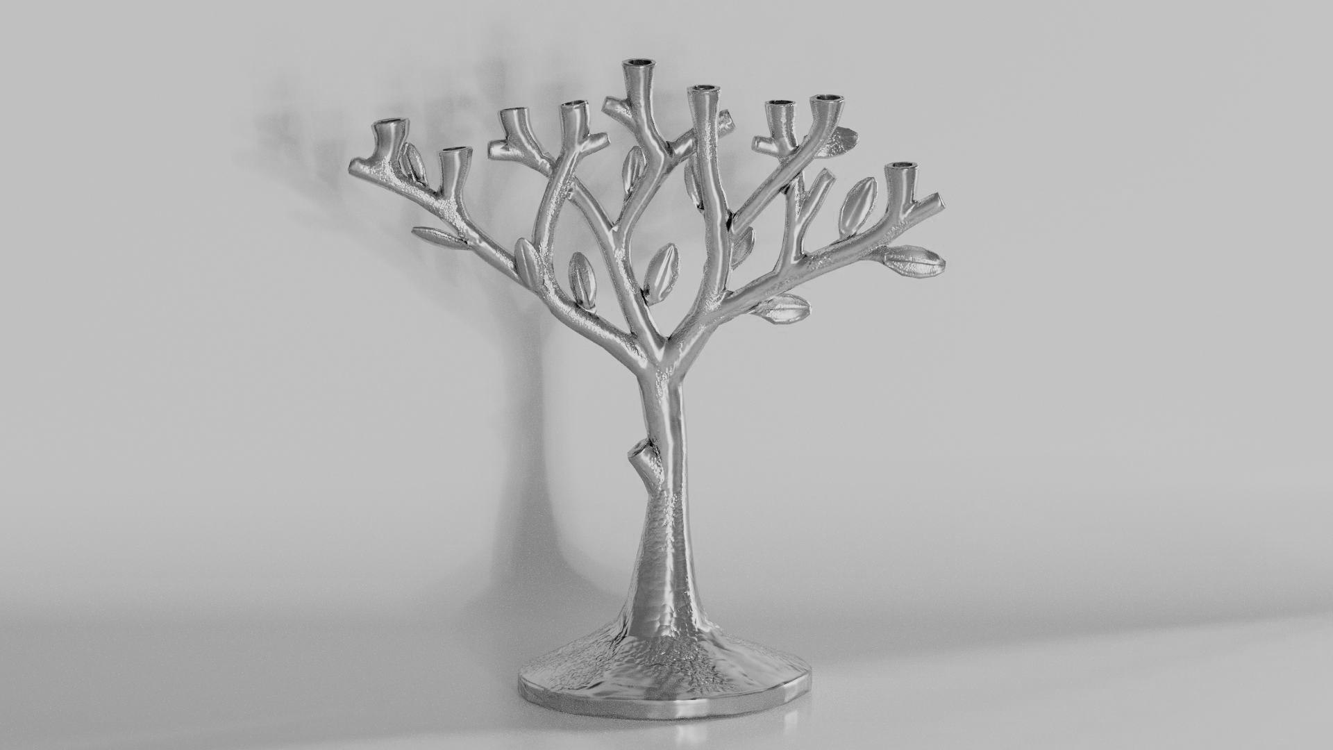 3D Model Hanukkah Menorah Candelabrum Silver - TurboSquid 2025739