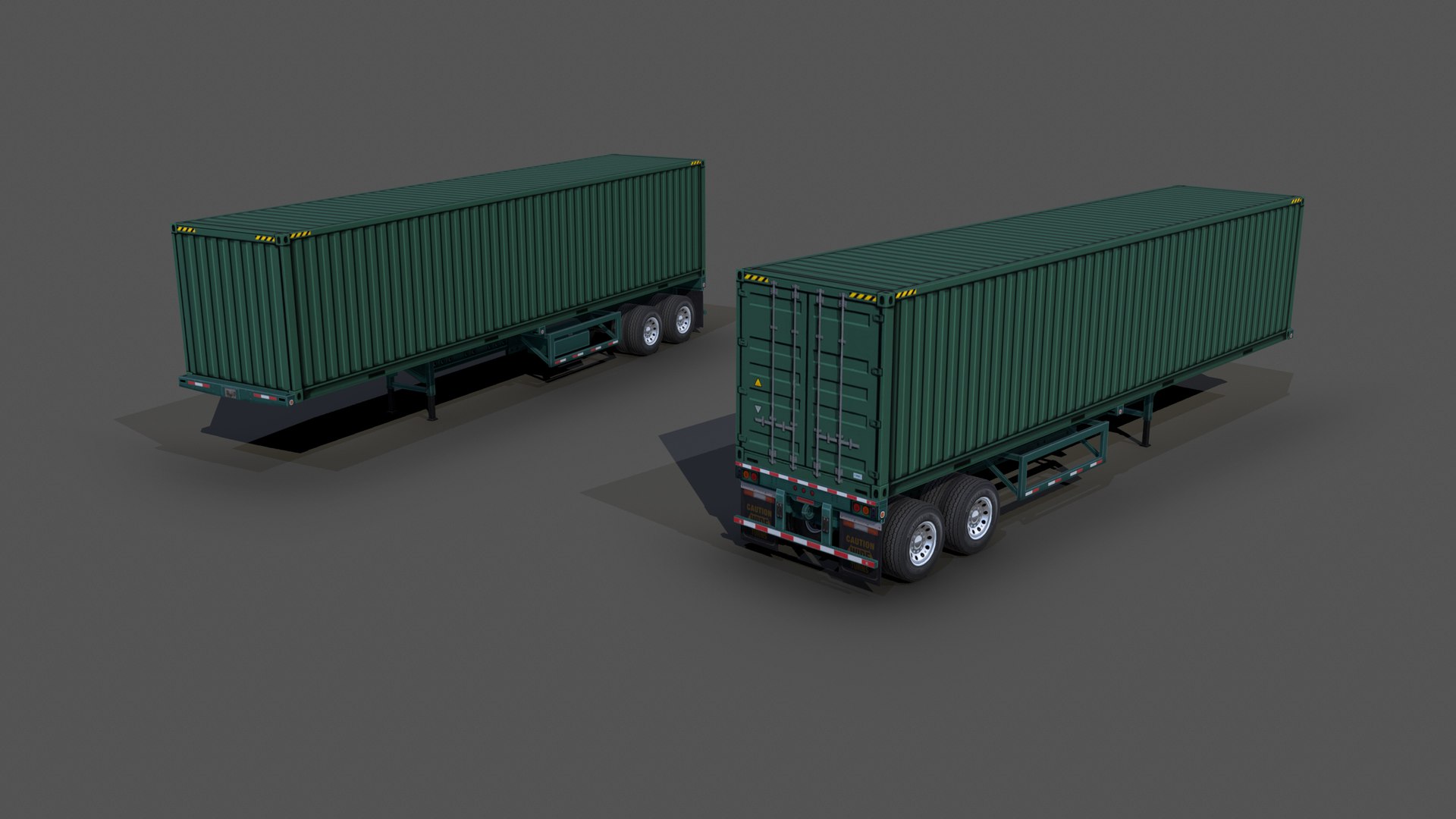 3D container 40ft chassis trailer - TurboSquid 1502618