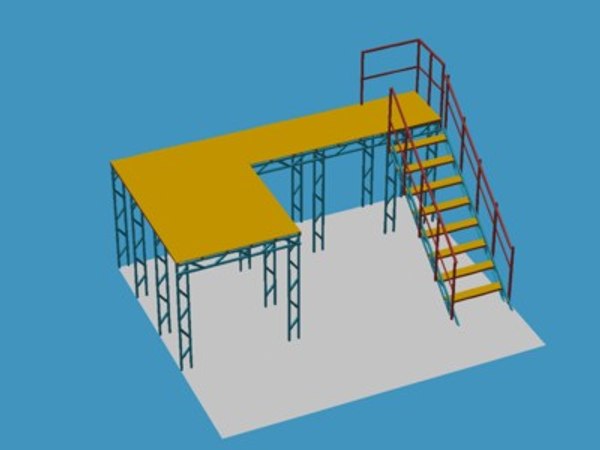 3dm simple steel frame structure