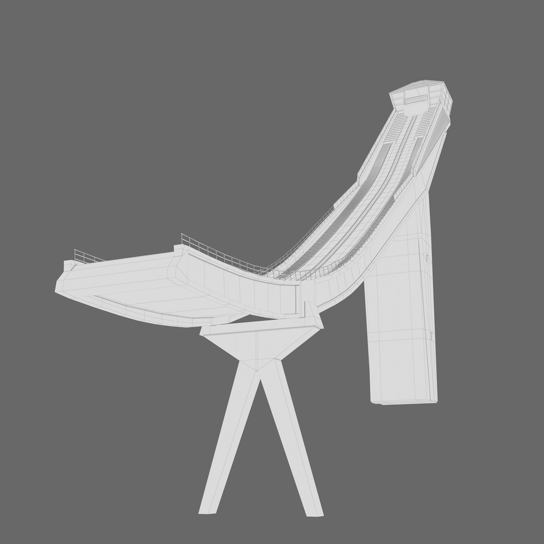 3d Model Ski Long Jump Ramp