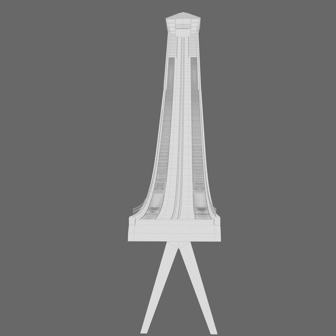 3d Model Ski Long Jump Ramp