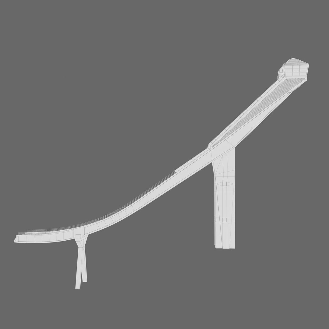 3d Model Ski Long Jump Ramp