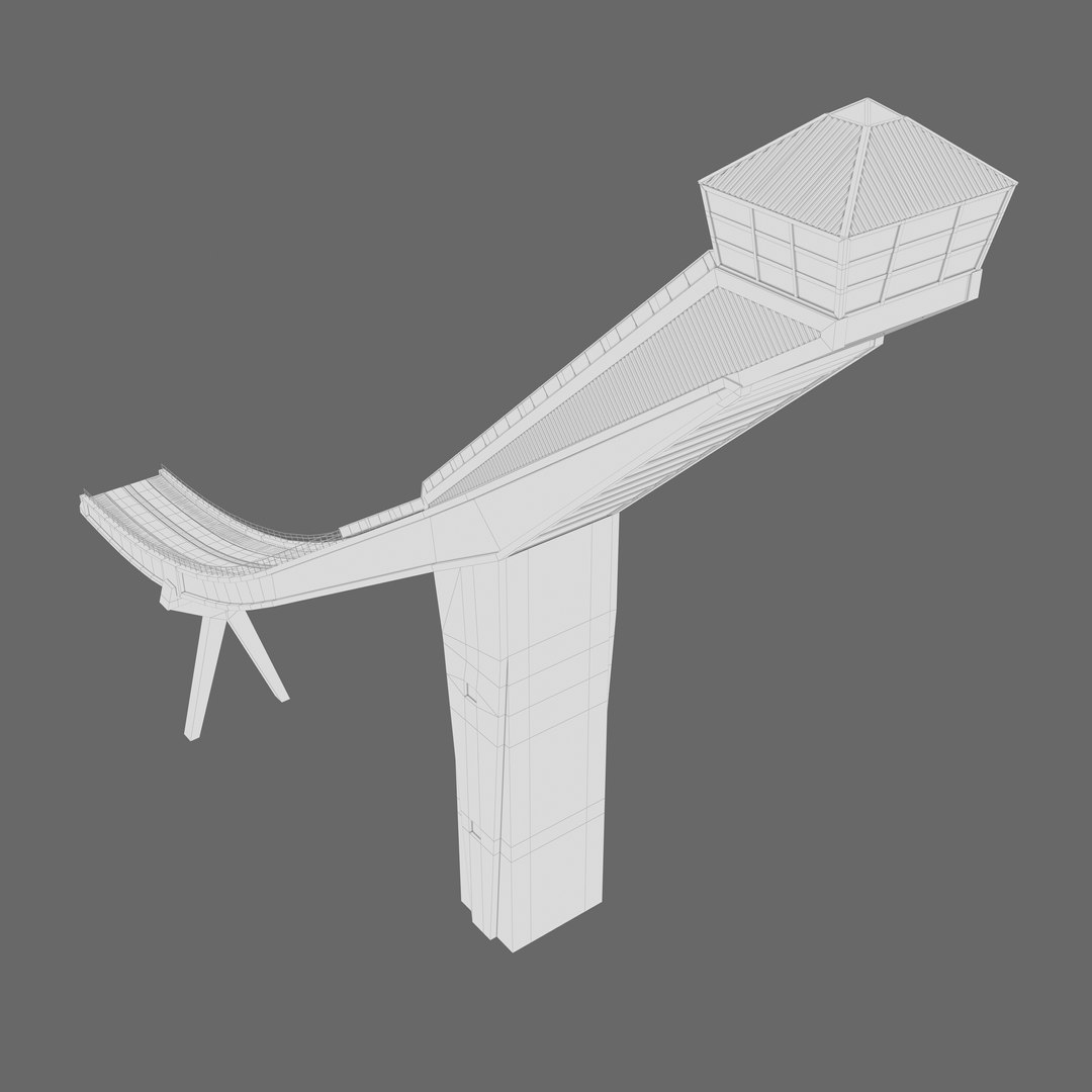 3d Model Ski Long Jump Ramp