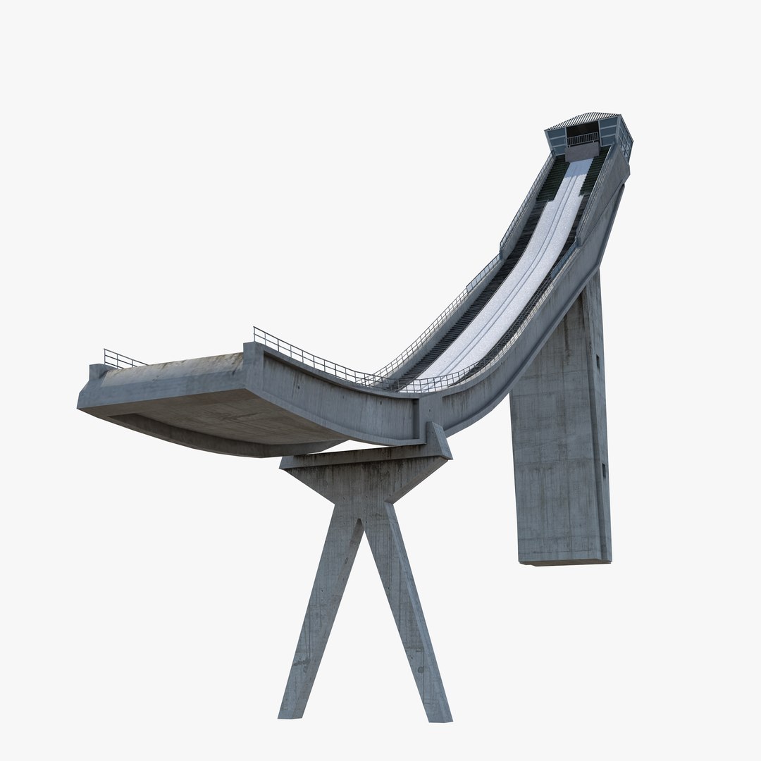 3d Model Ski Long Jump Ramp