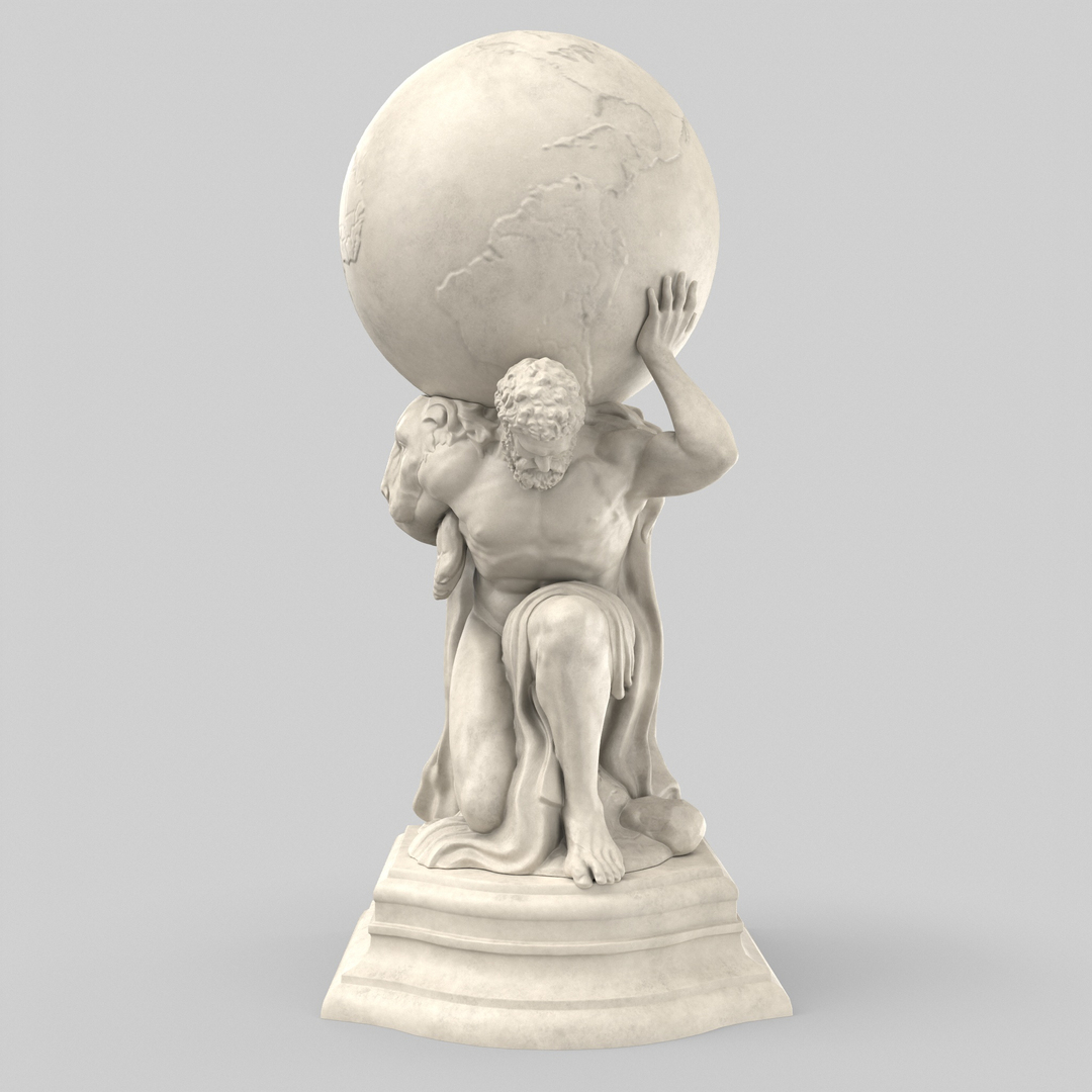 Marble Hercules Holding Globe 3D - TurboSquid 1931524