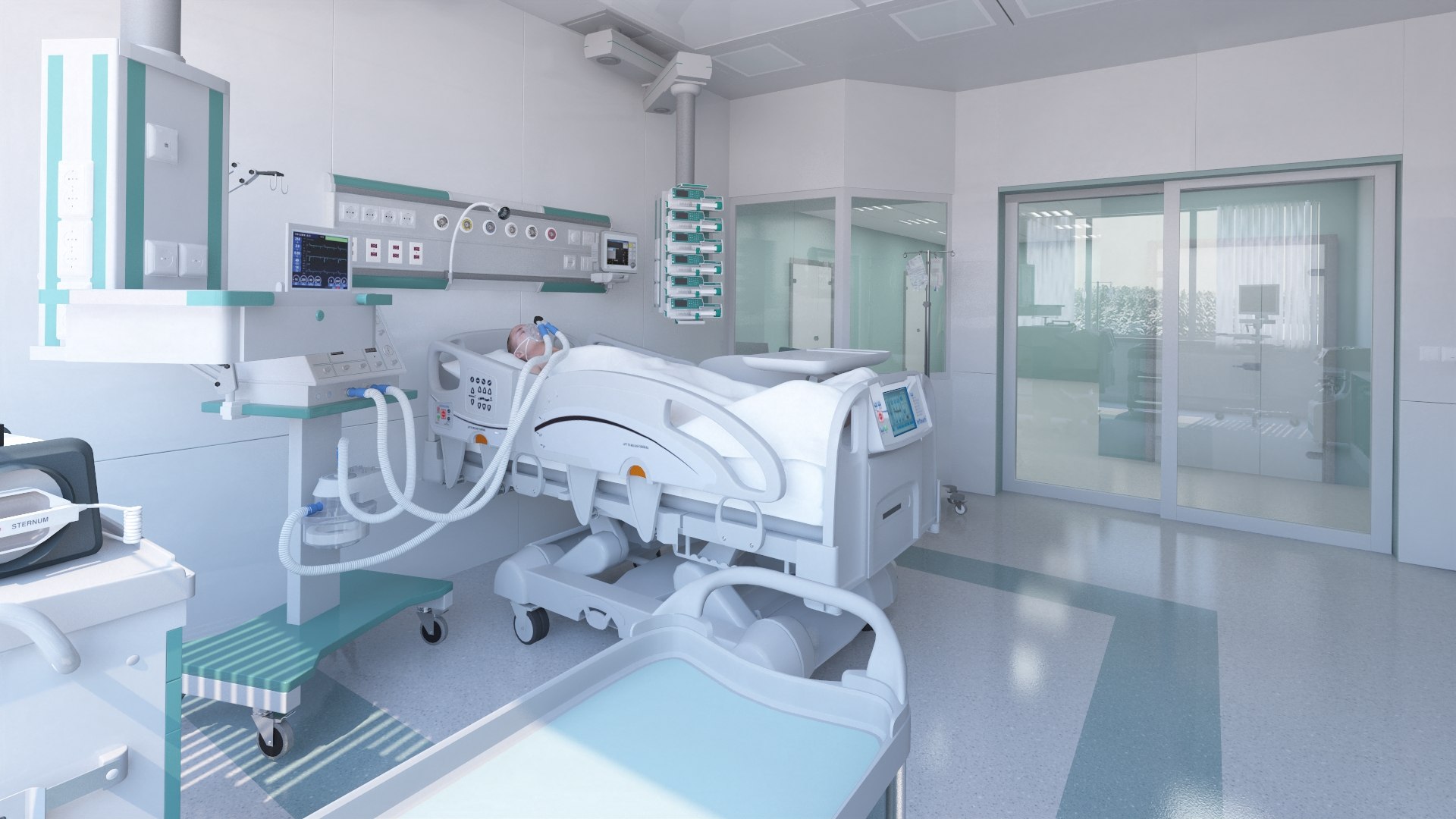 3D Model Hospital Patient Ward Room 12 - TurboSquid 2012650