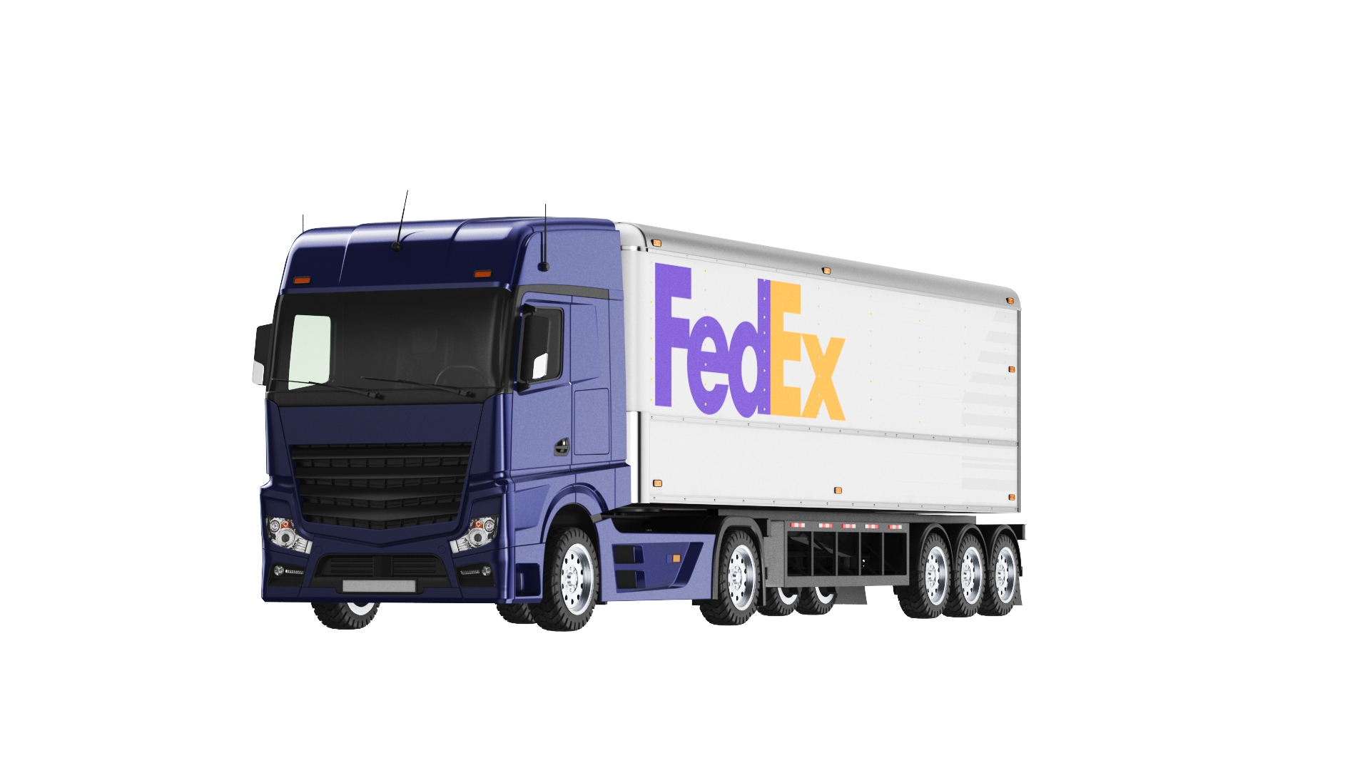 3D Detailed Large Fedex Truck Model - TurboSquid 2448757