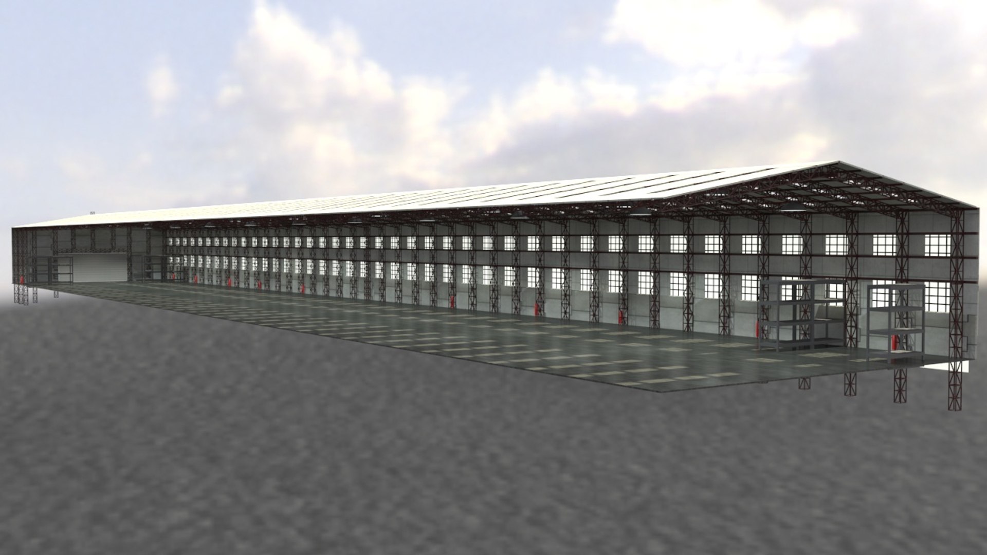 Storage Warehouse Interior 3d Model