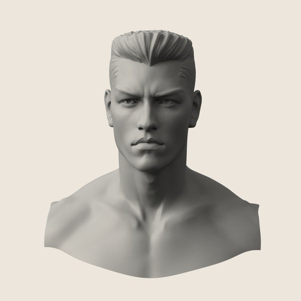 3d zbrush male head