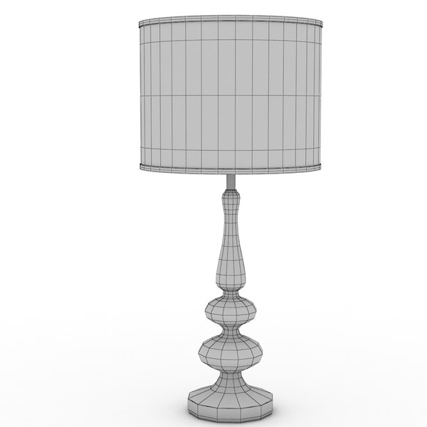 3d model wooden table lamp