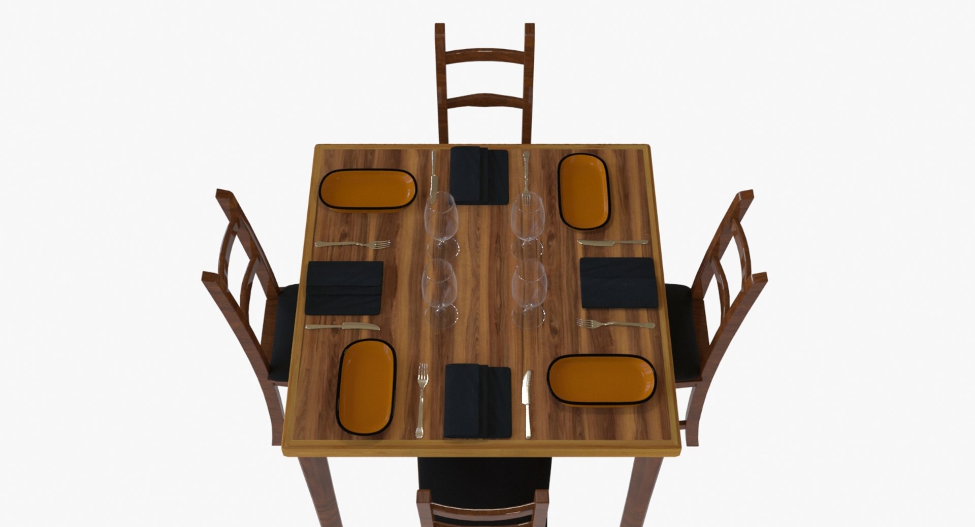 Restaurant dining table set model - TurboSquid 1412255