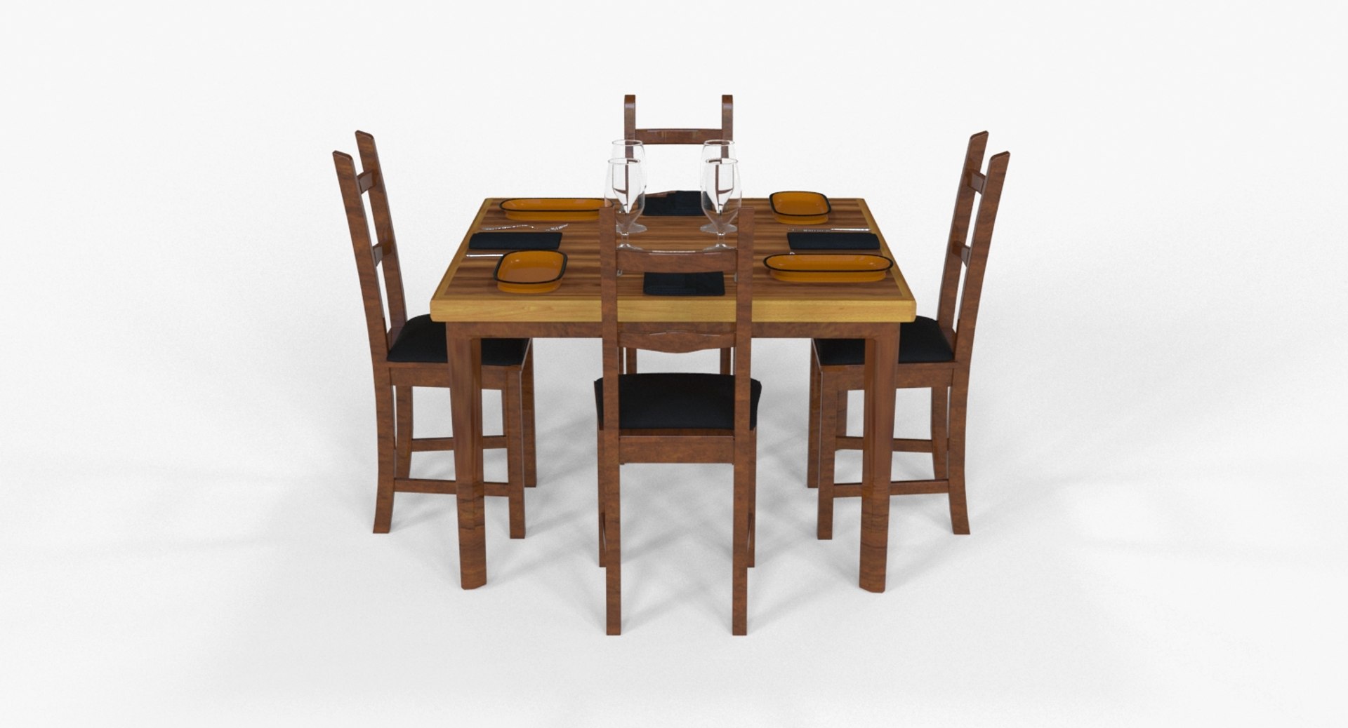 Restaurant dining table set model - TurboSquid 1412255