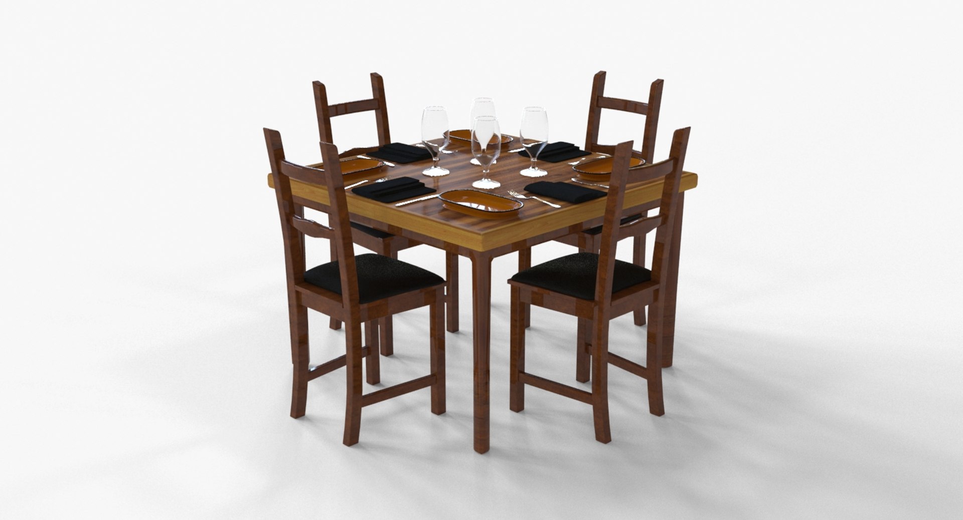 Restaurant dining table set model - TurboSquid 1412255