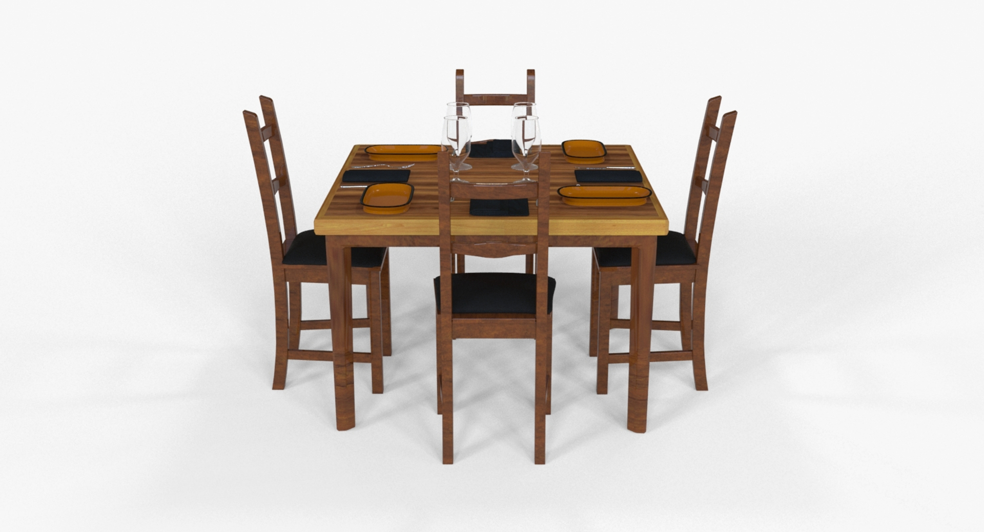 Restaurant dining table set model - TurboSquid 1412255